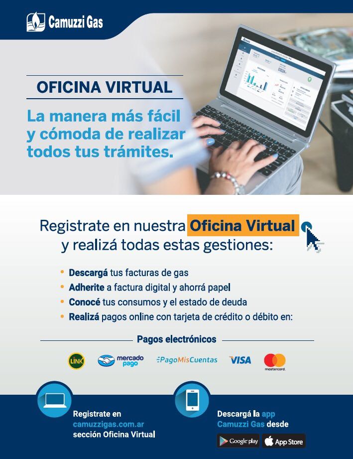 Ya está disponible la nueva oficina virtual de Camuzzi :: Canal Verte