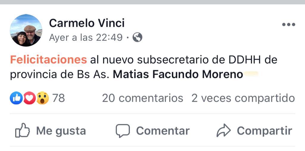Matías Moreno será subsecretario de DDHH de la Provincia :: Canal Verte